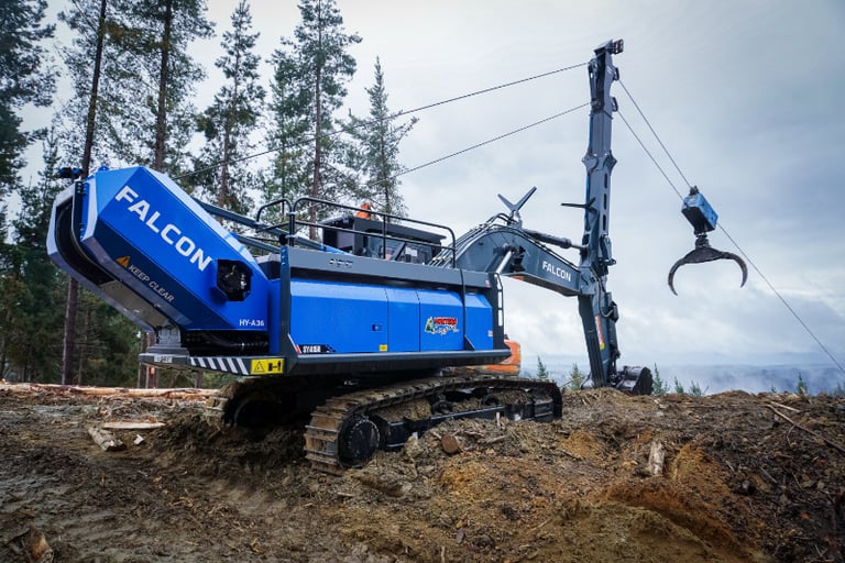 Falcon Hydraulic Yarder | Excavator Based Yarder - Logging Equipment